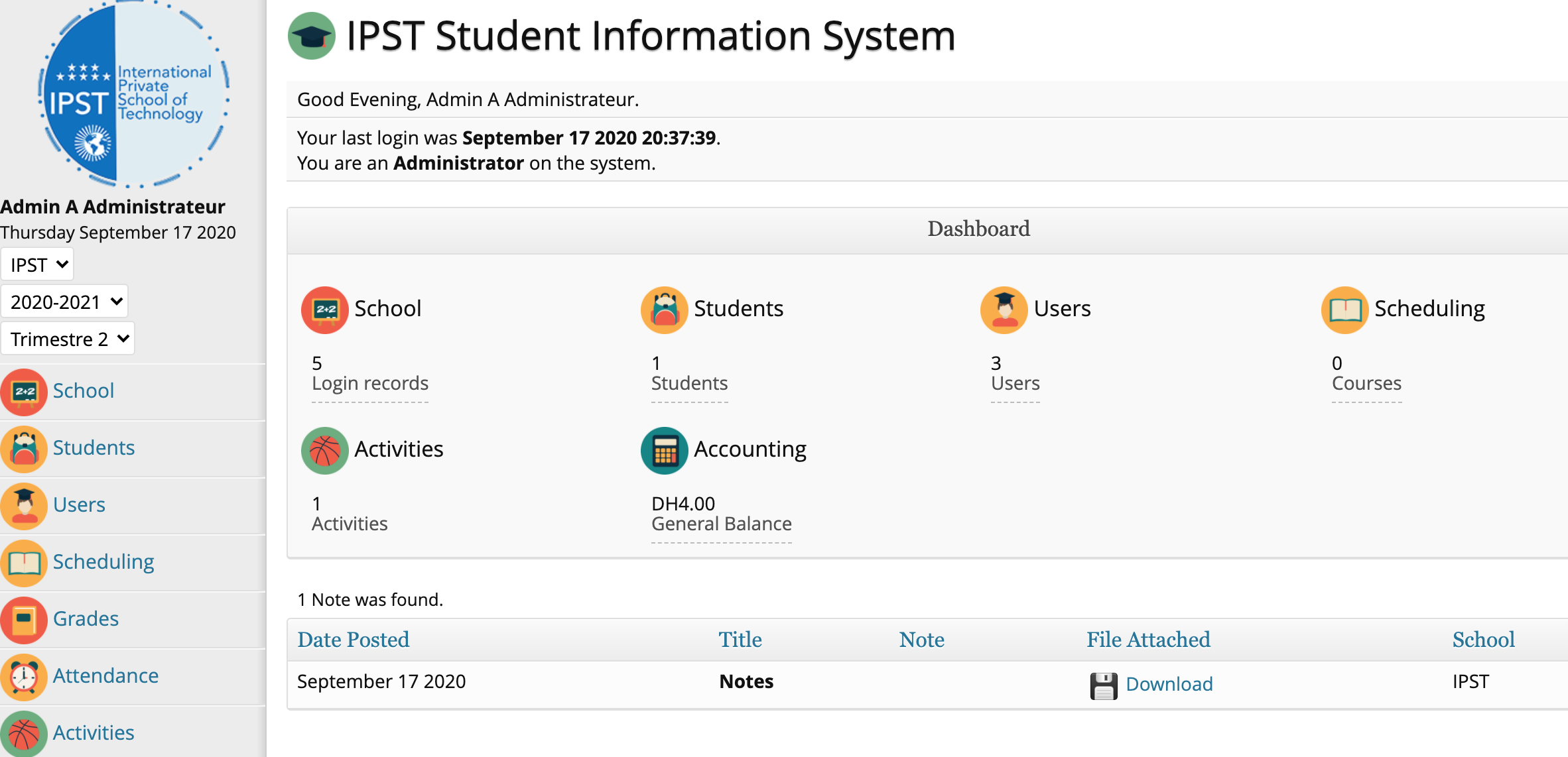 IPSTSIS Logiciel de Gestion Scolaire - IPST - International Private ...
